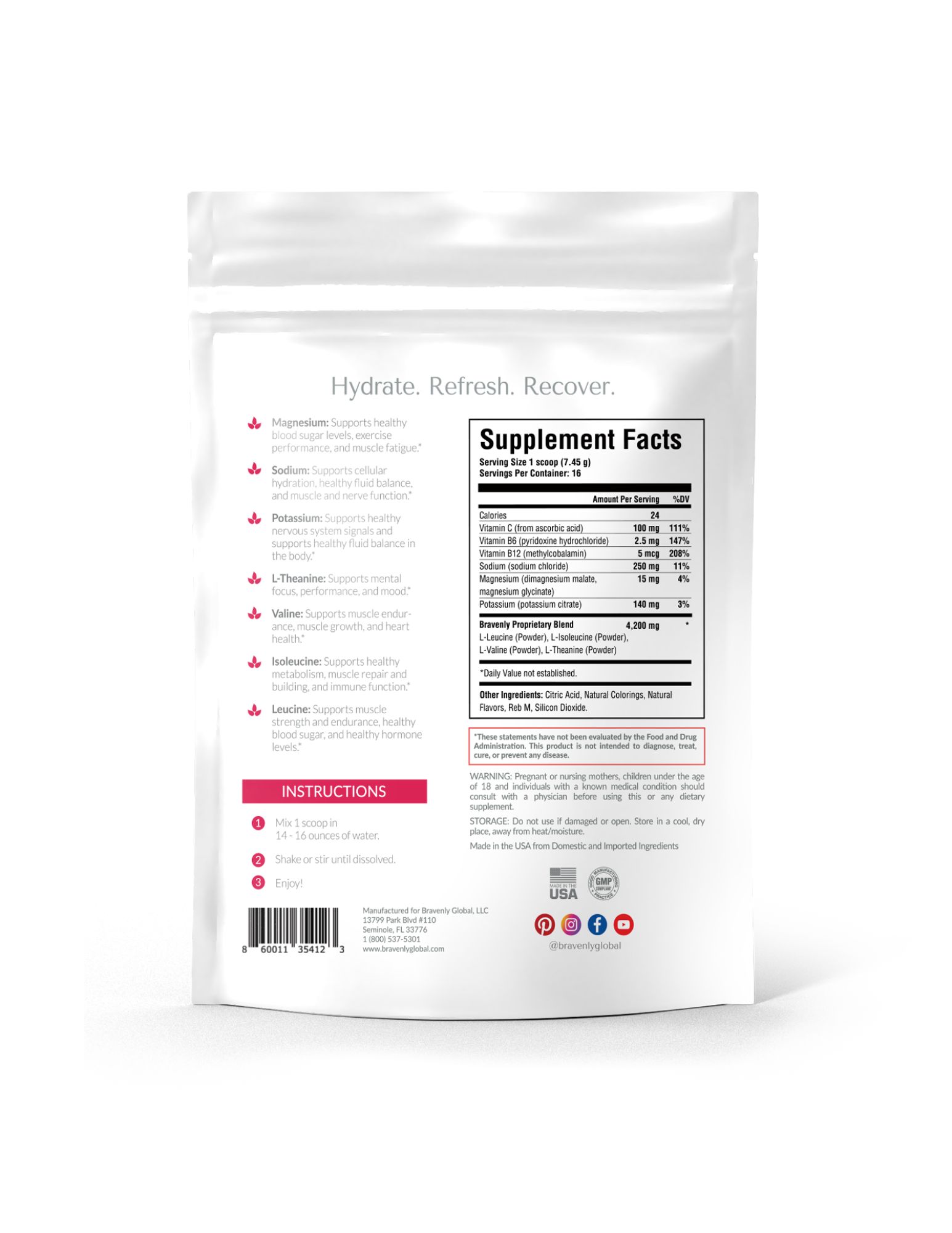Bravenly Hydrate – Strawberry Kiwi | BRAVENLY GLOBAL